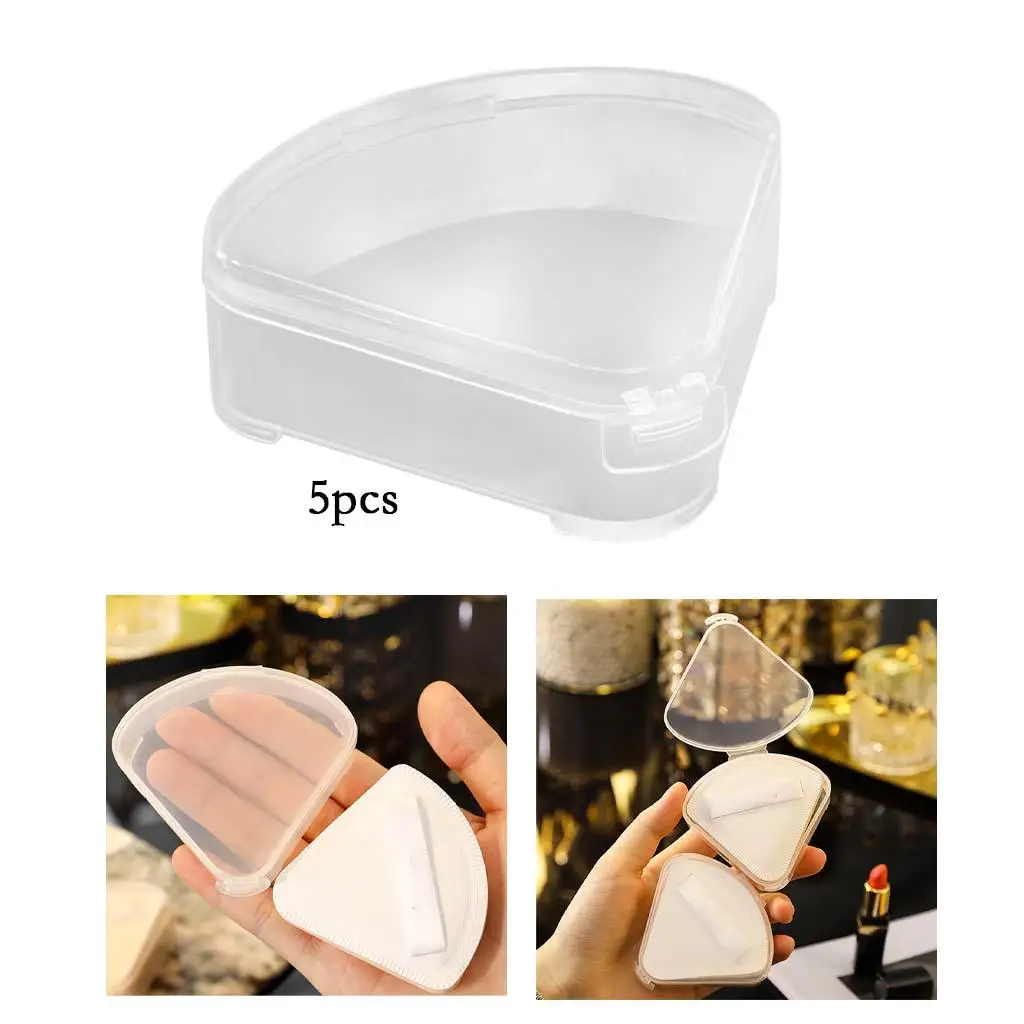 5Pcs-Portable-Triangle-Puff-Box-Case-Anti-Pollution-Dustproof-Powder ...
