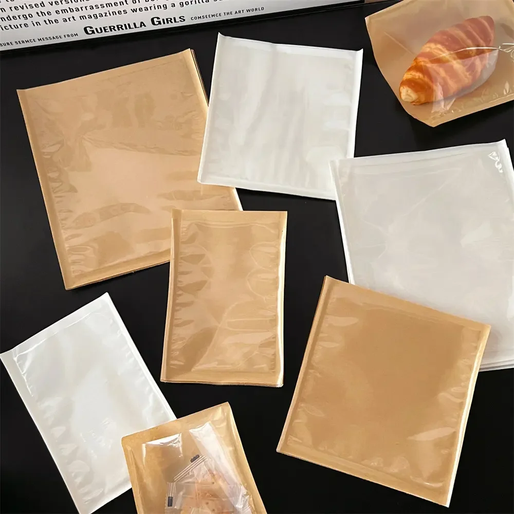50pcs-Disposable-Sealed-Bread-Bag-Baking-Food-Packaging-Bag-Kraft-Pape ...