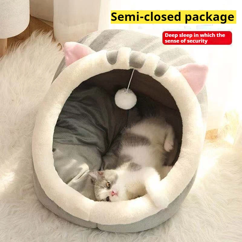 Pet-Tent-Cave-Bed-for-Cats-Small-Dogs-Self-Warming-Cat-Tent-Bed-Cat-Hut ...