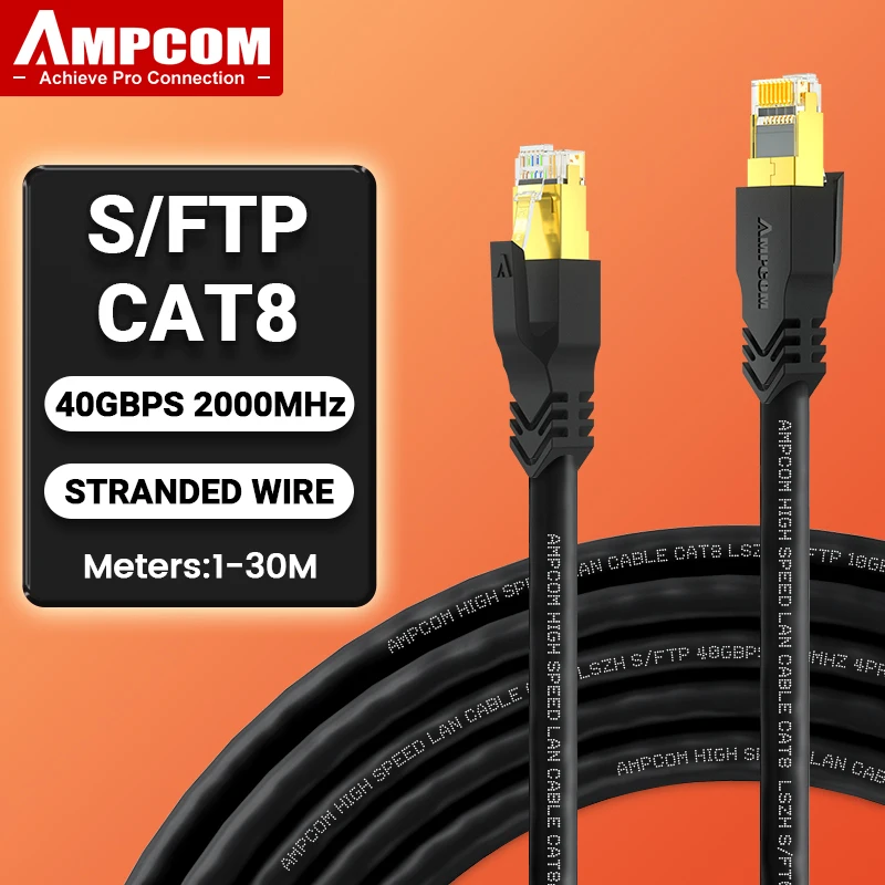 Ampcom Ethernet Cable | 40gbps Cable Cat 8 | Cat 8 Patch Cable | Patch ...
