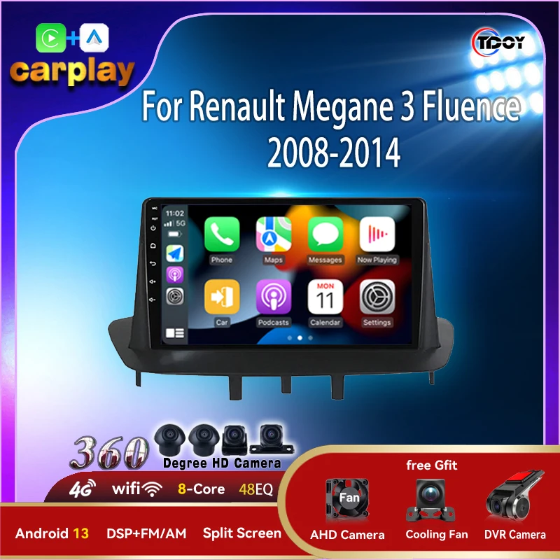Autoradio-Android-For-Renault-Megane-3-Fluence-2008-2014-Carplay ...