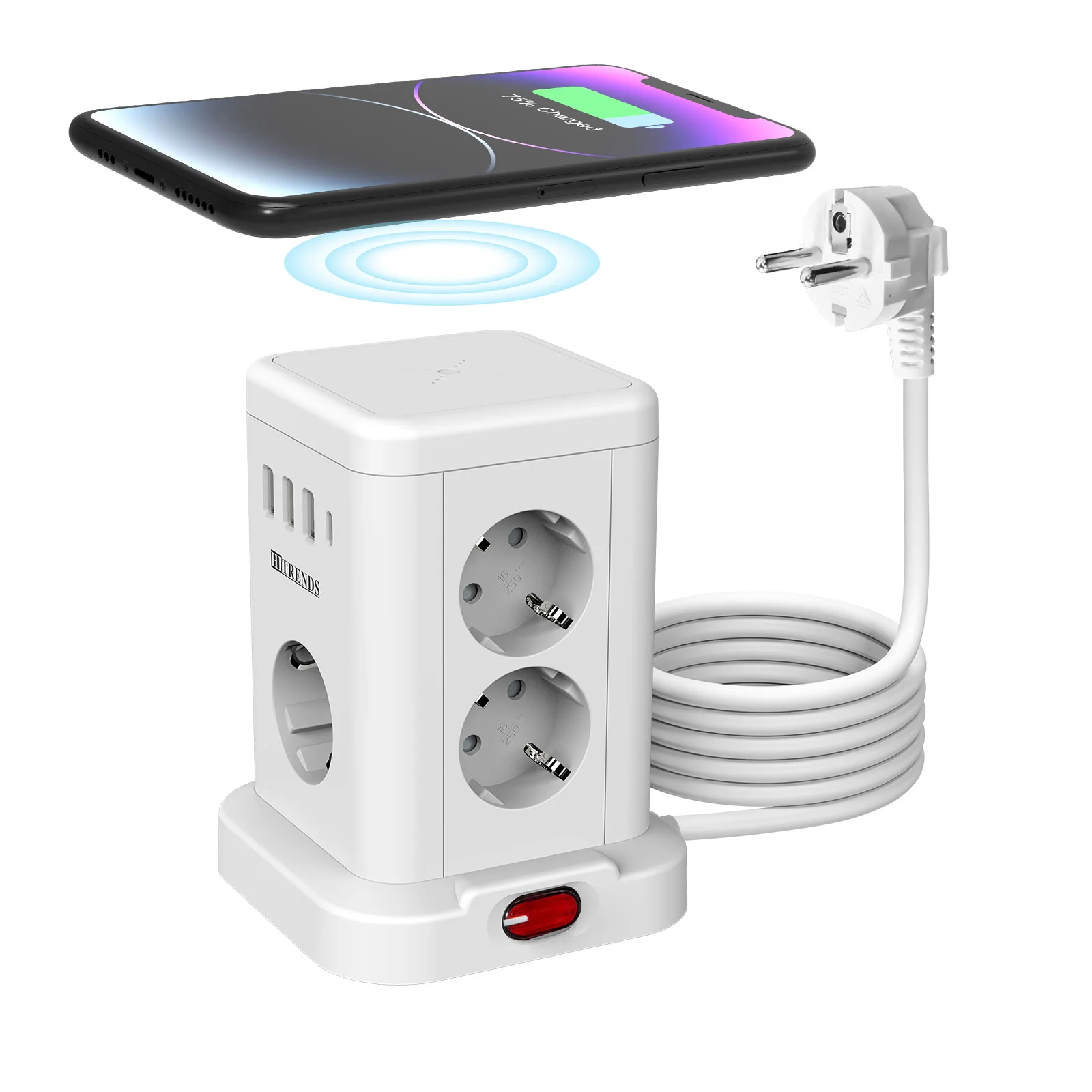 15-in-1 smart power board wireless fast charging socket 3680W 3USB-A ...