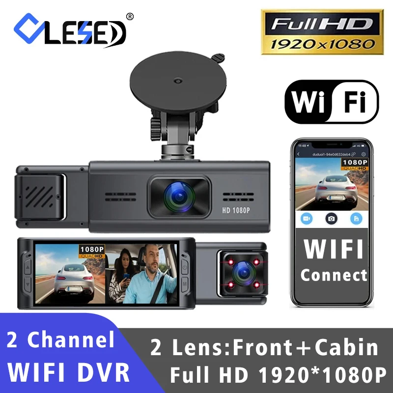WiFi-Dual-Lens-Car-DVR-Two-Dash-Cam-Cabin-Vehicle-Interior-Camera-DVRS ...