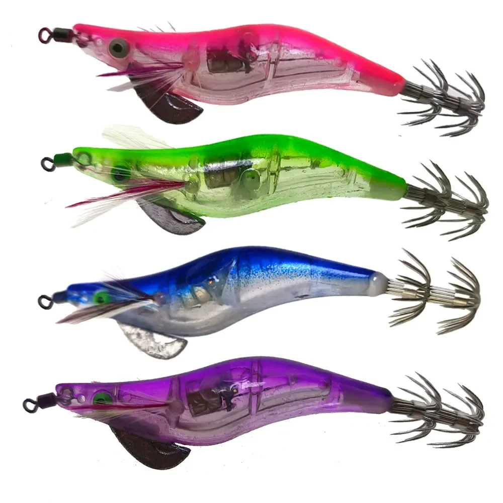 2-4Pcs-LED-Fishing-Lure-Flash-Light-10cm-Luminous-Squid-Jig-Shrimp-Bait ...