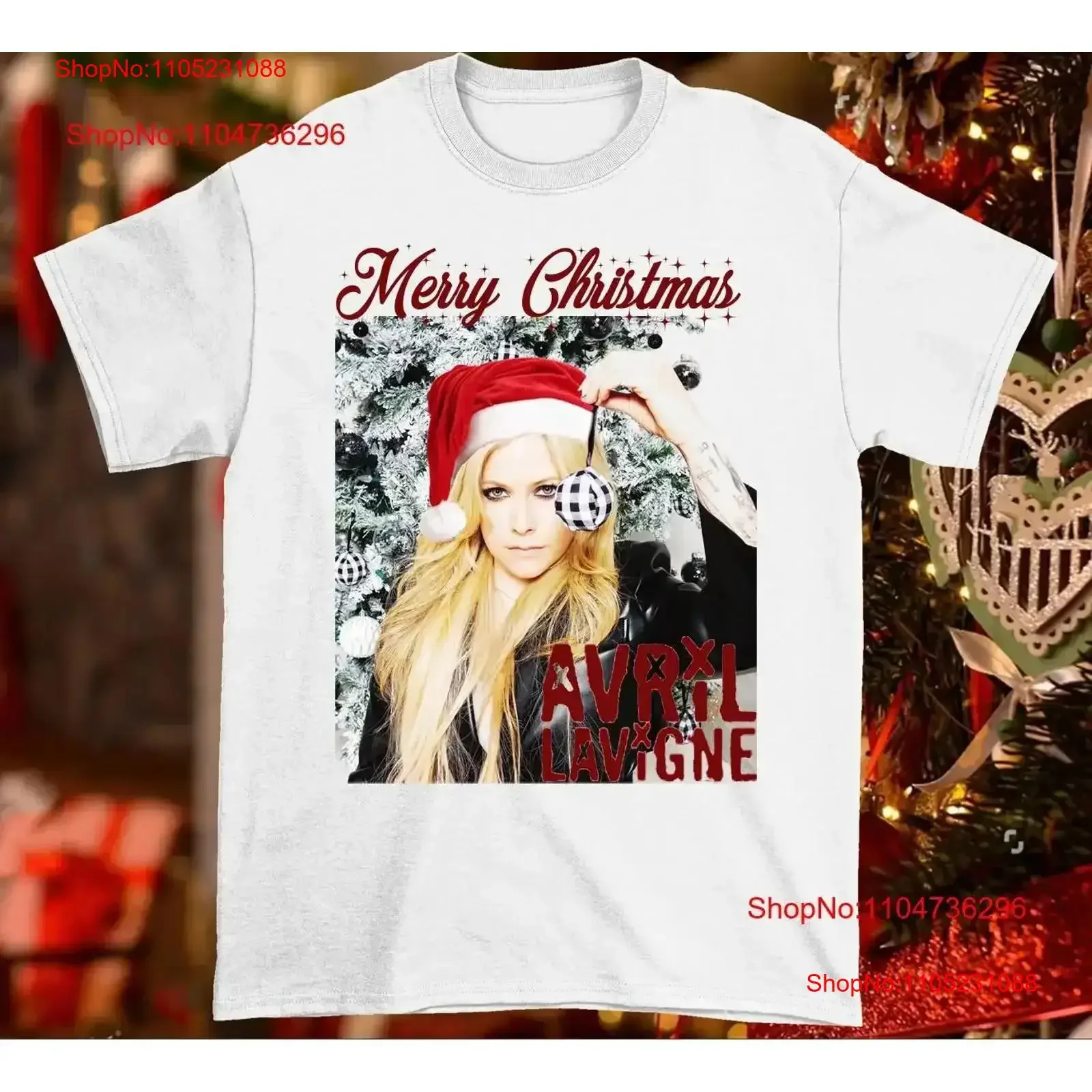 Hot Merry Christmas Avril Lavigne Cotton Full Size S To 4XL T Shirt ...