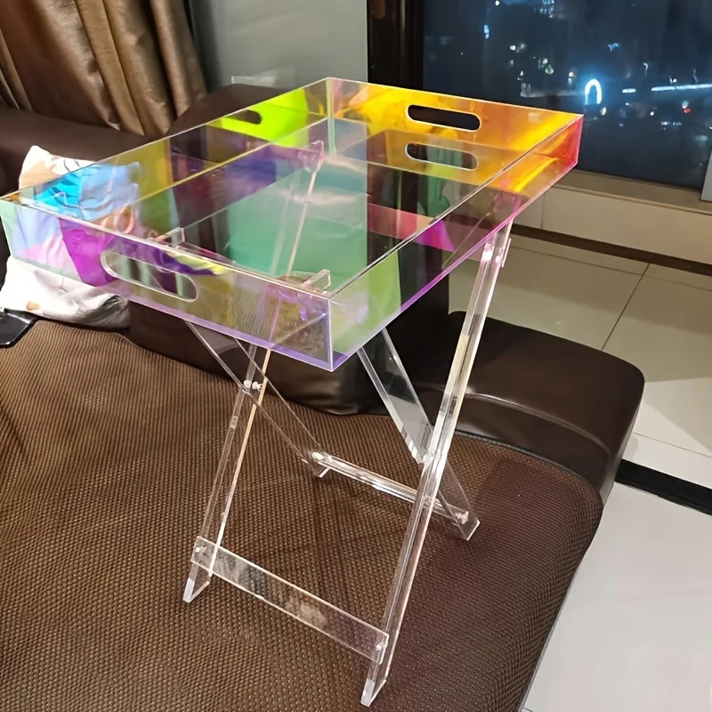 Acrylic-Transparent-Folding-Coffee-Table-Light-Luxury-Movable-Storage ...