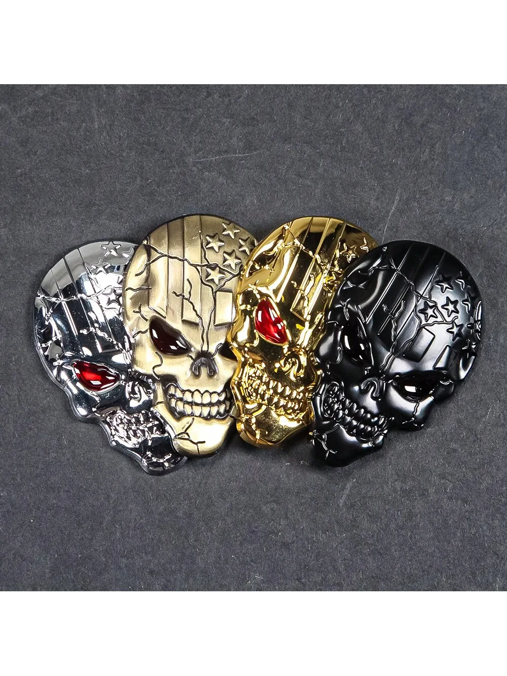 2-Pcs-3D-Skull-Metal-Car-Decal-Sticker-Fashion-Logo-Badge-Car-Truck ...