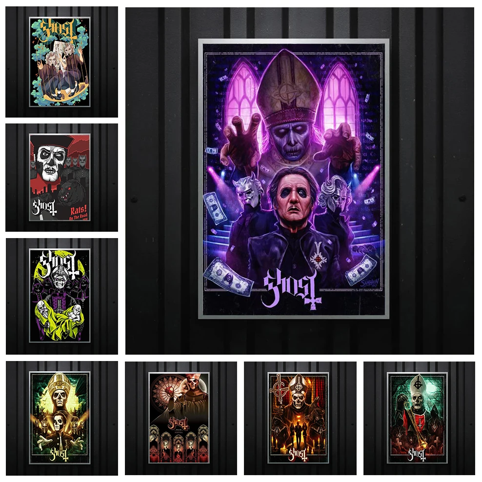 Swedish-Heavy-Metal-Rock-Band-Ghost-Poster-Artwork-Canvas-Painting-Wall ...