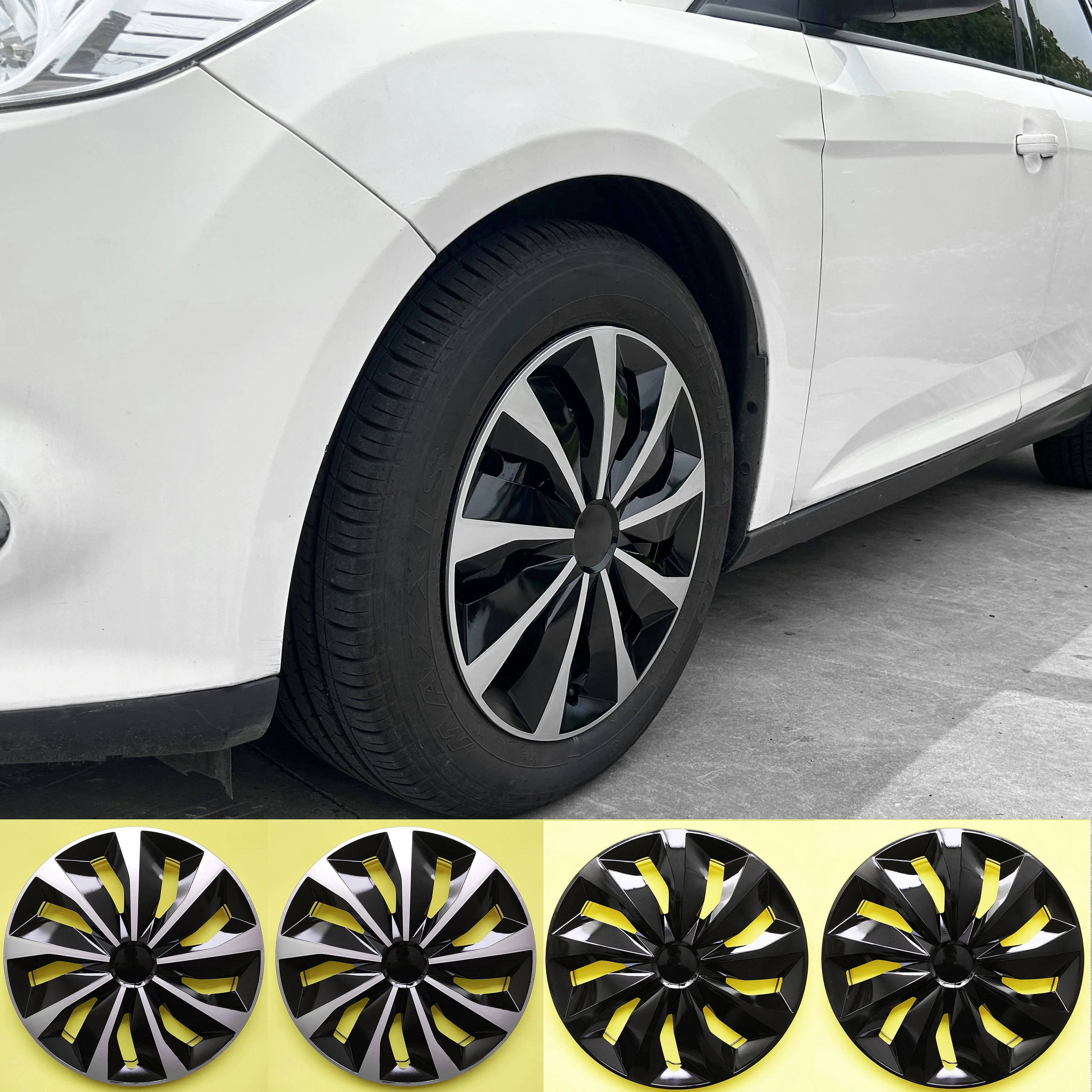 4pcs hub caps suitable for cars with 15-inch iron wheels, made of PP ...