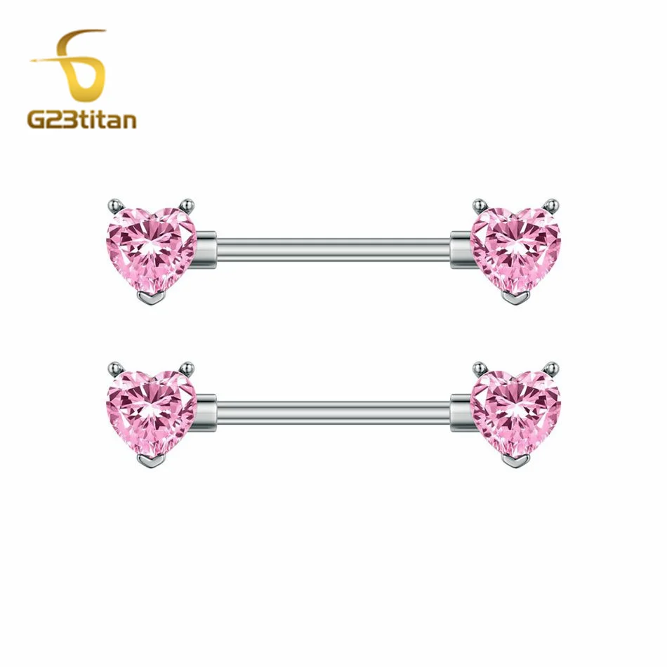 G23titan-Piercing-para-pez-n-con-forma-de-coraz-n-rosa-para-mujer ...