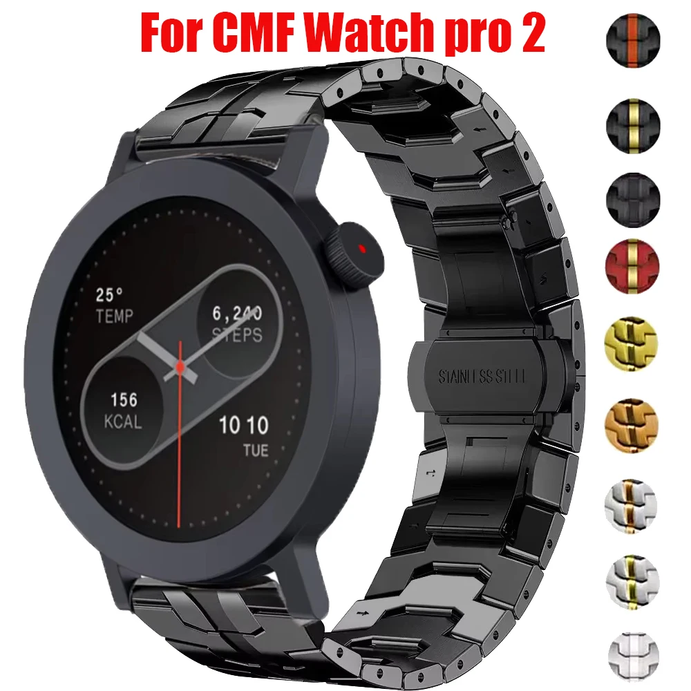 Stainless Steel Watch Strap For CMF Watch Pro 2 Smartwatch Band ...