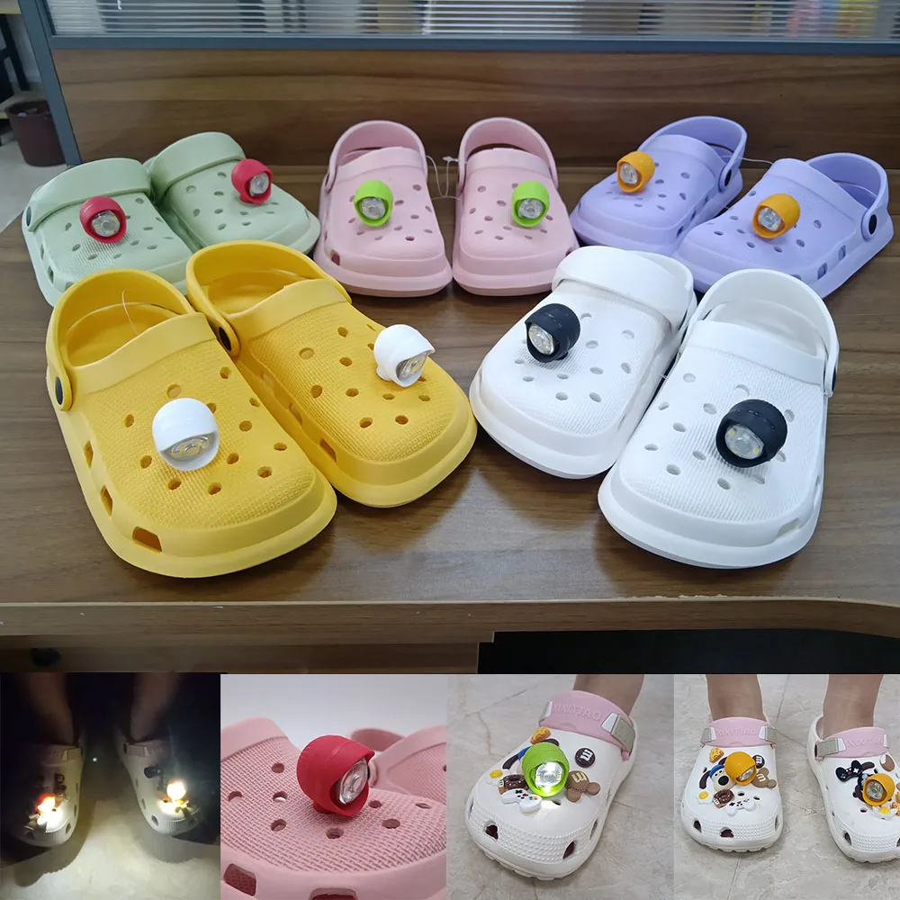 Luces-LED-piezas-para-zapatos-Crocs-luces-para-zapatos-con-bater-a ...