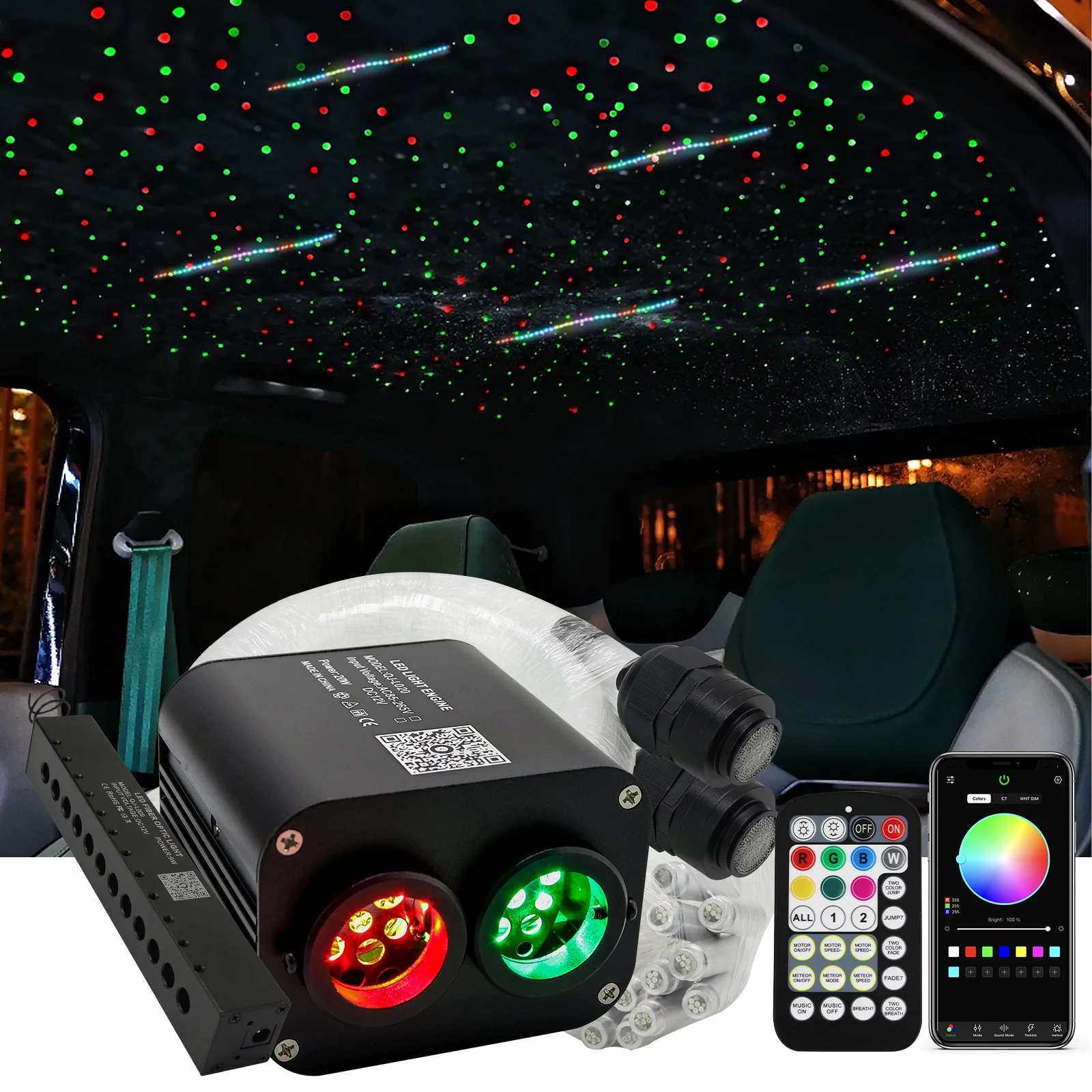 20W-Meteor-Twinkle-Starry-Sky-Car-Star-Light-RGBW-Double-head-Optic ...