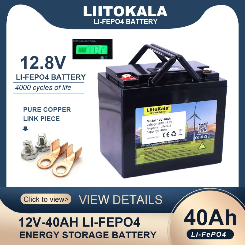 12v-40AH-LiFePO4-Battery-Lithium-Iron-Phosphate-Batteries-4000-Cycles-with-BMS-12-8V-Car ...