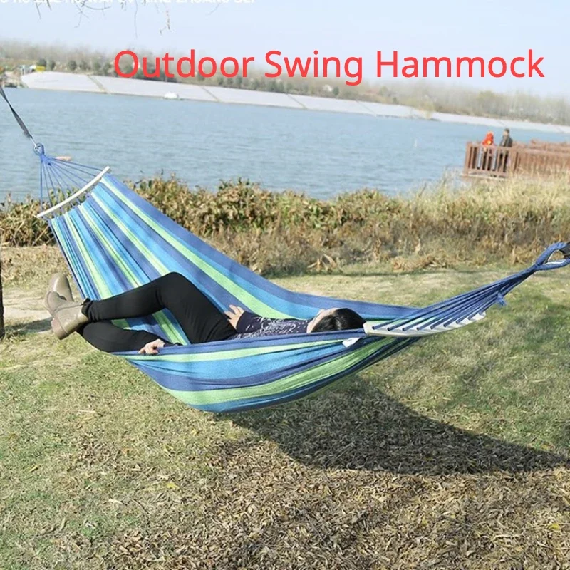 Outdoor-anti-roll-canvas-hammocks-curved-wooden-sticks-duckbill ...