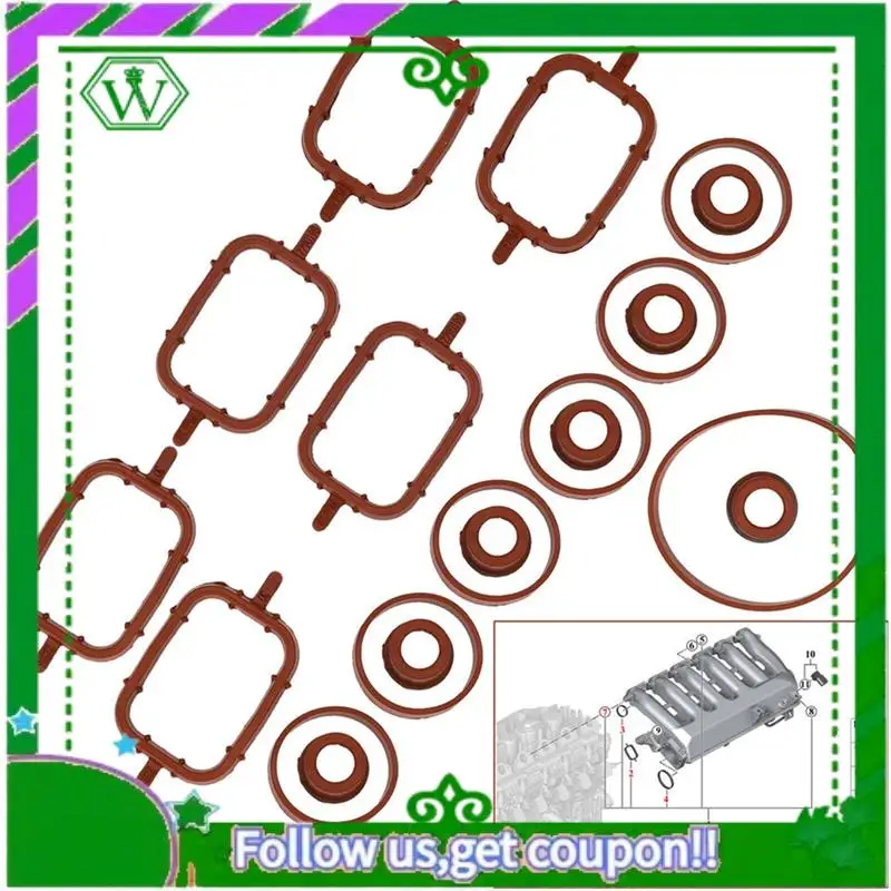 AC34-20Pcs Intake Manifold Seal Gasket Kit 11612246945 For BMW 3 5 6 7 ...