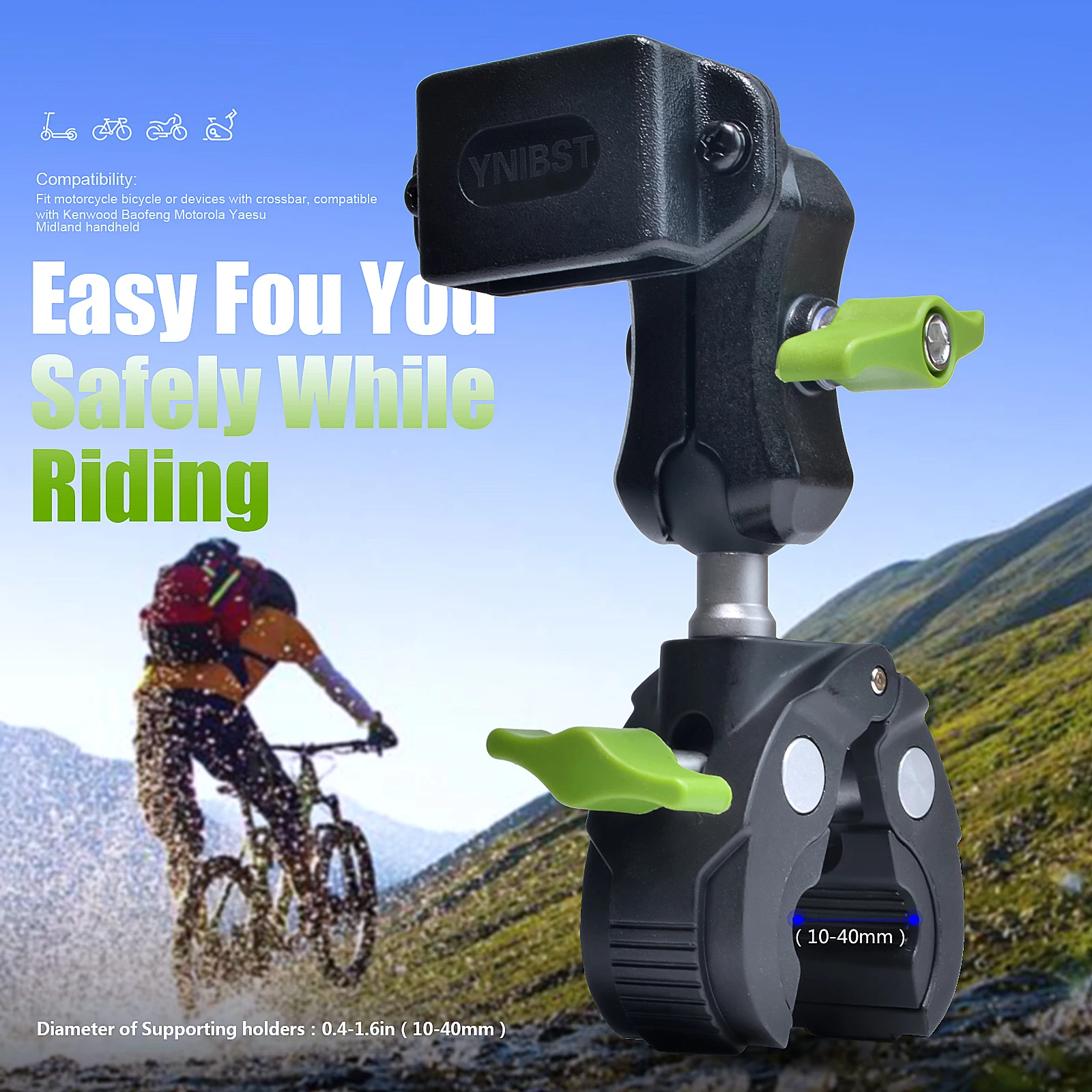 Bicycle-Motorcycle-Handheld-Radio-Handlebar-Mount-Vehicle-Grab-Rail ...