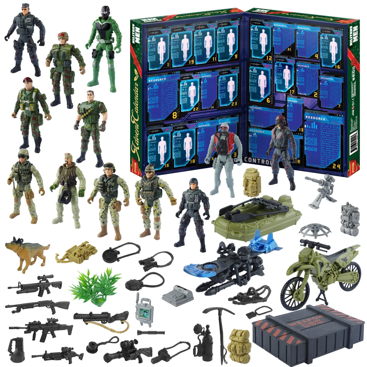 JOYFY 2025 Christmas Advent Calendar with Soldier Action Figures ...