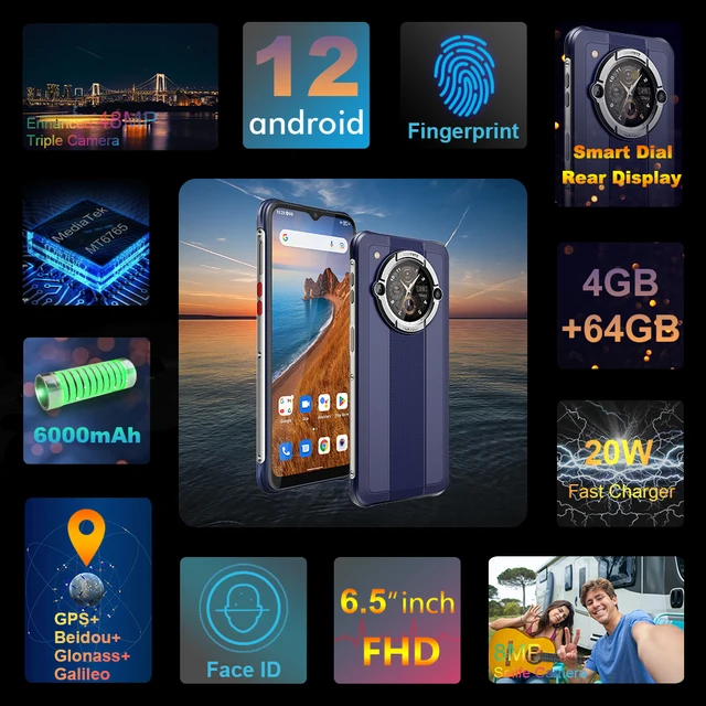 Unihertz Tick Tock E Octa Core Android Smartphone 6000mAh 6.5" Screen ...