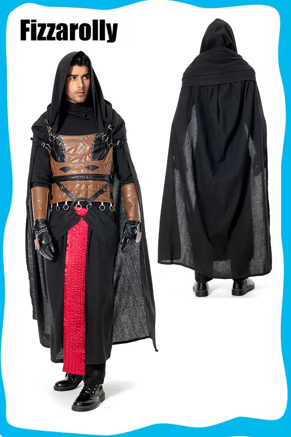 Cosplay Darth Disguise Revan Costume Roleplay for Adult Men Black Cape ...