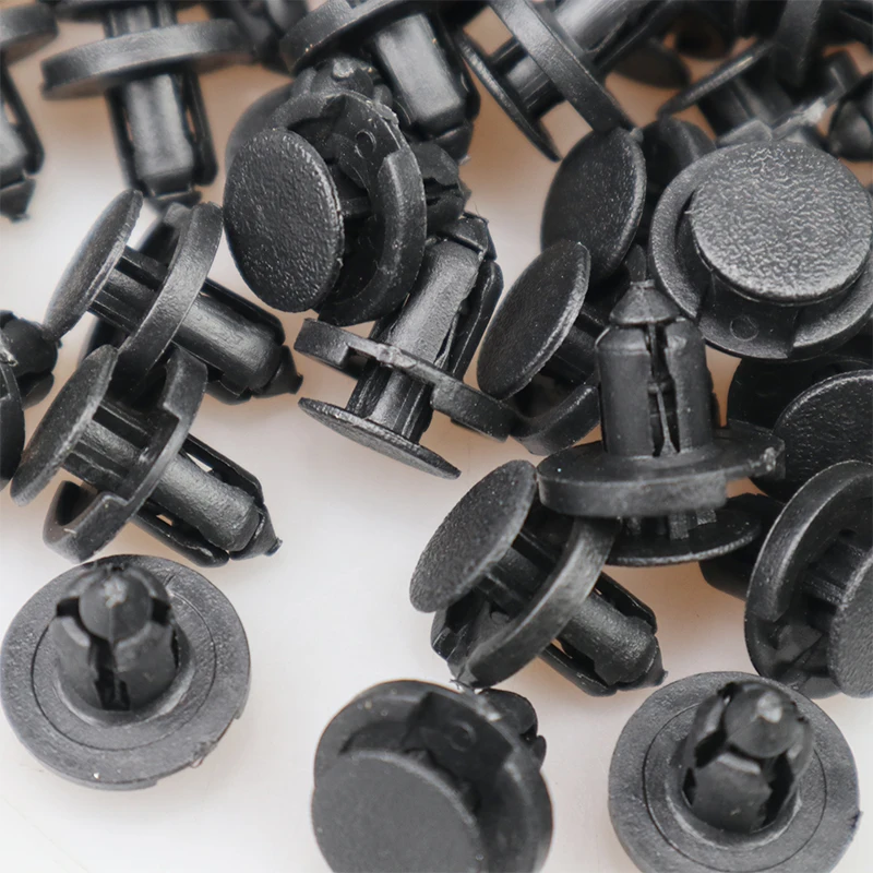 10/20/50pcs 8mm Diameter 8mm Black Plastic Auto Fasteners Rivets Clips ...