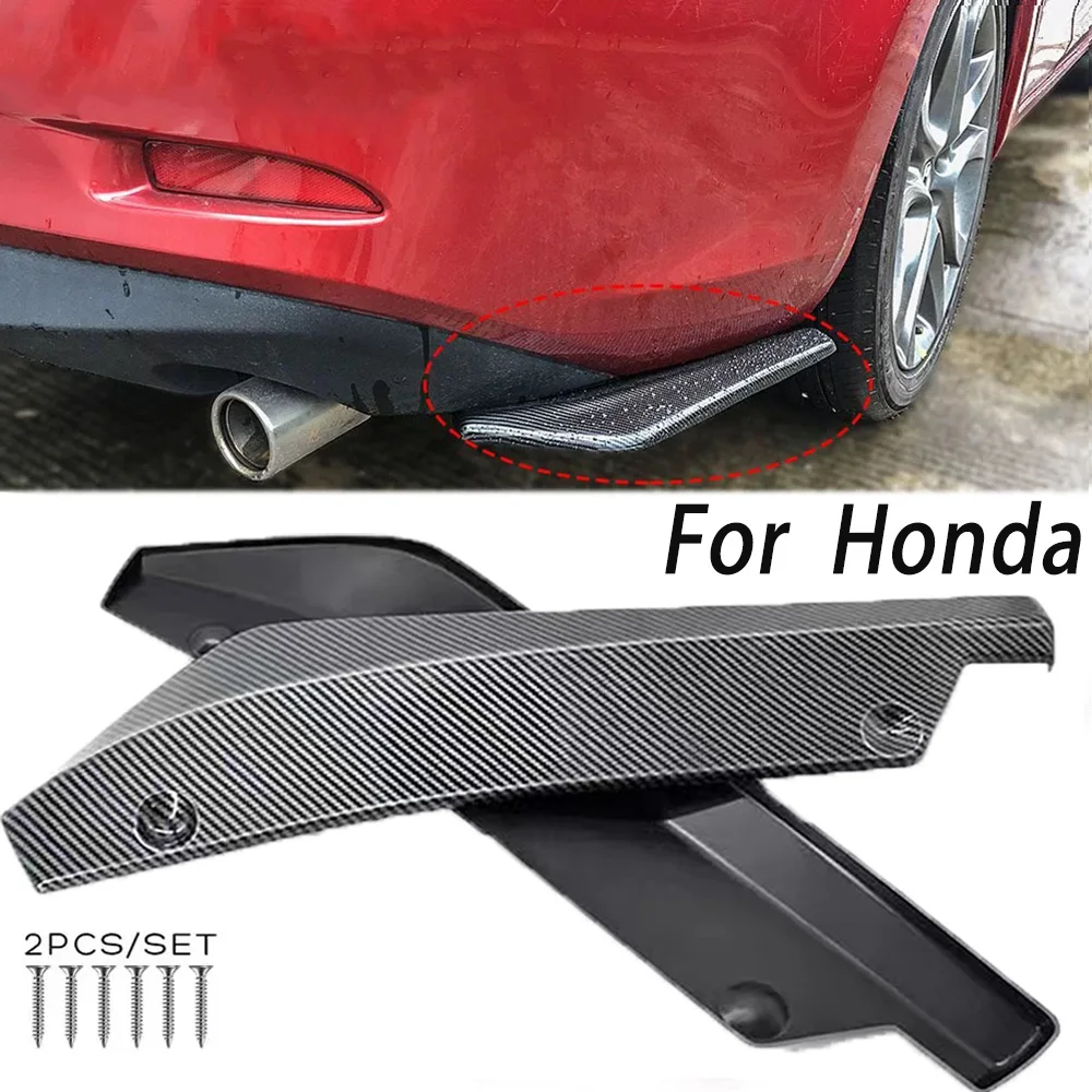 Rear-Bumper-Lip-Wrap-Angle-Diffuser-Splitter-Canard-Spoiler-For-Honda ...