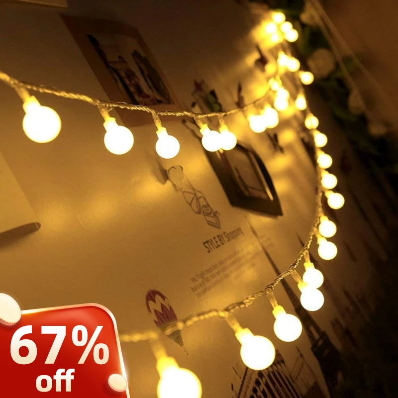 10m 20m 30m bajkowe oświetlenie Led kula girlanda żarówkowa świąteczna ...