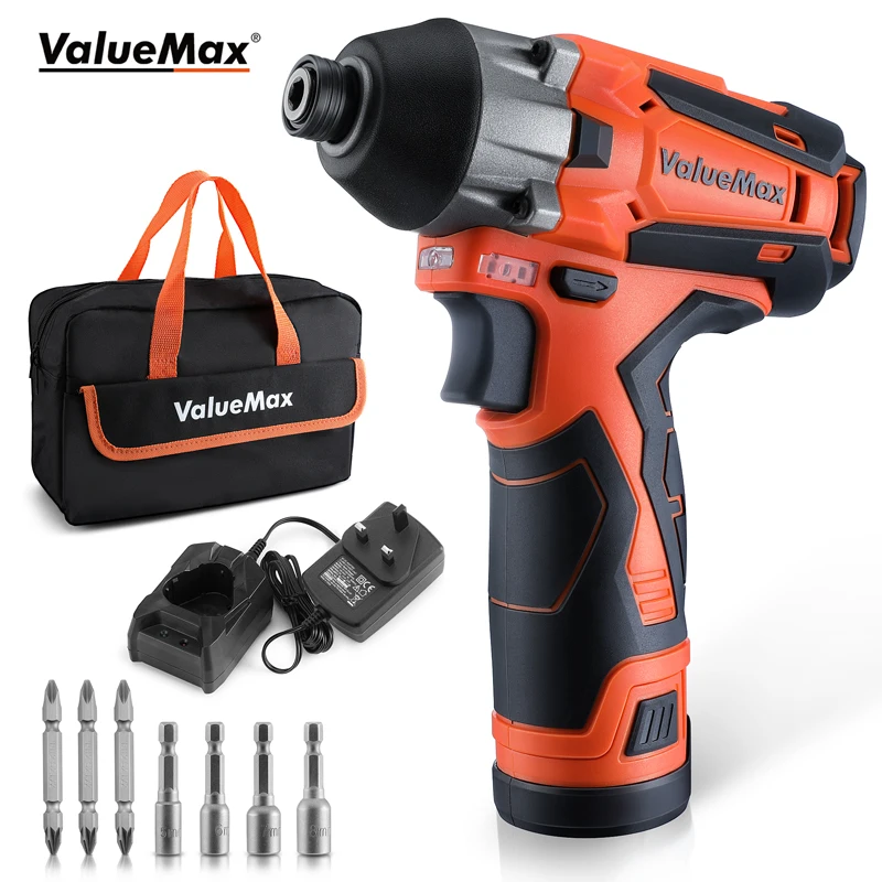 VALUEMAX-12V-Electric-Cordless-Impact-Screwdriver-100N-m-Brushless ...