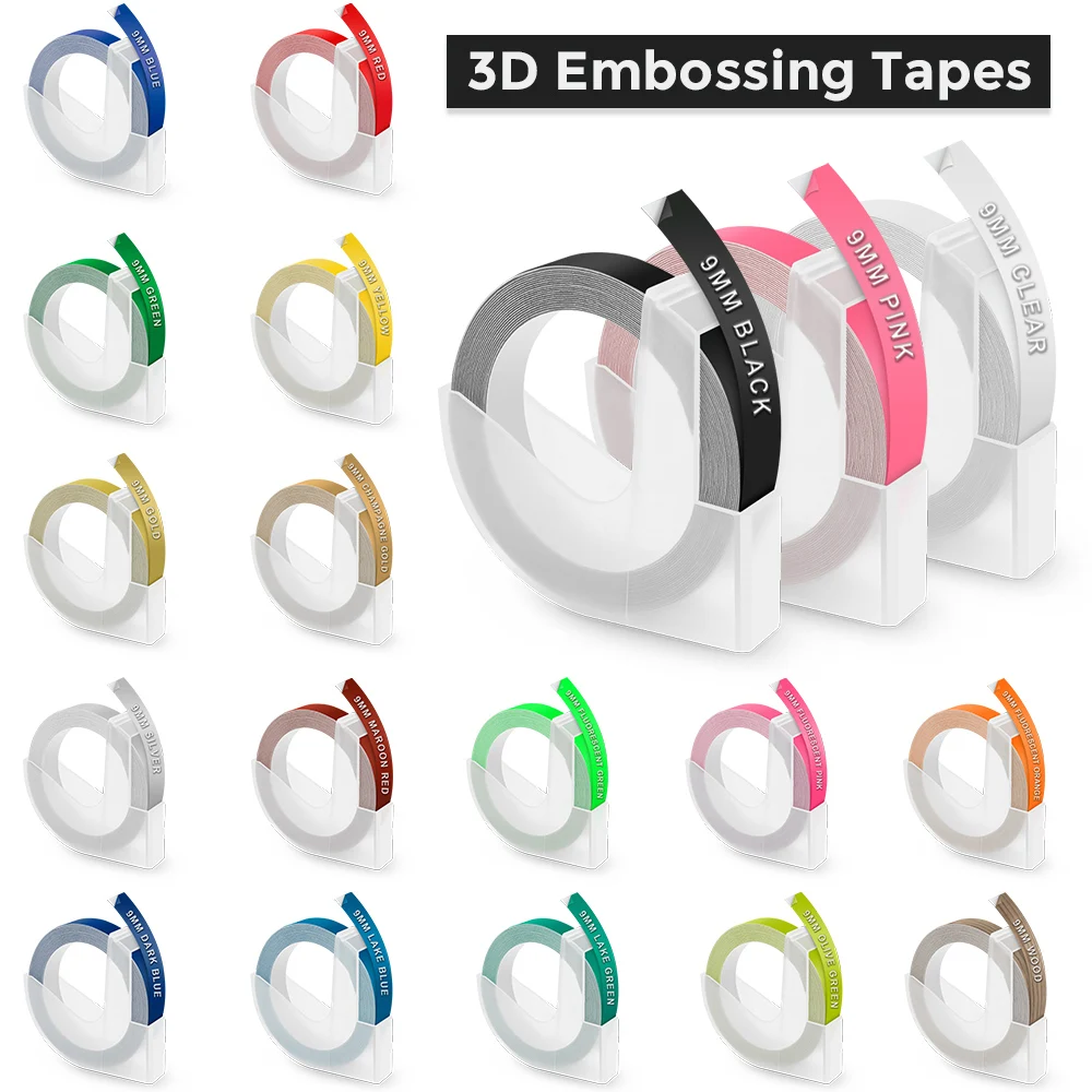 Dymo-3D-Embossing-Label-Tape-Stickers-Substitui-o-da-fita-da-impressora ...