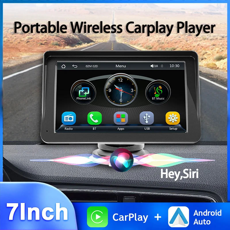 7inch-Touch-Screen-Portable-Car-Monitor-DVR-Wireless-Carplay-Android ...