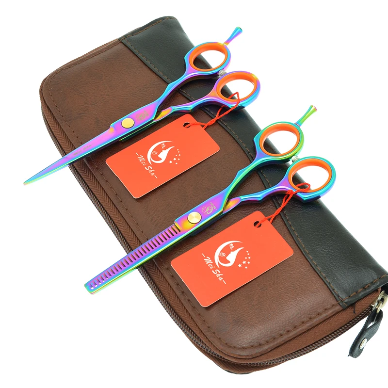 Meisha-5-5-inch-Rainbow-Hair-Cutting-Thinning-Scissors-Set-Japanese-Steel-Hairdressing-Shears ...