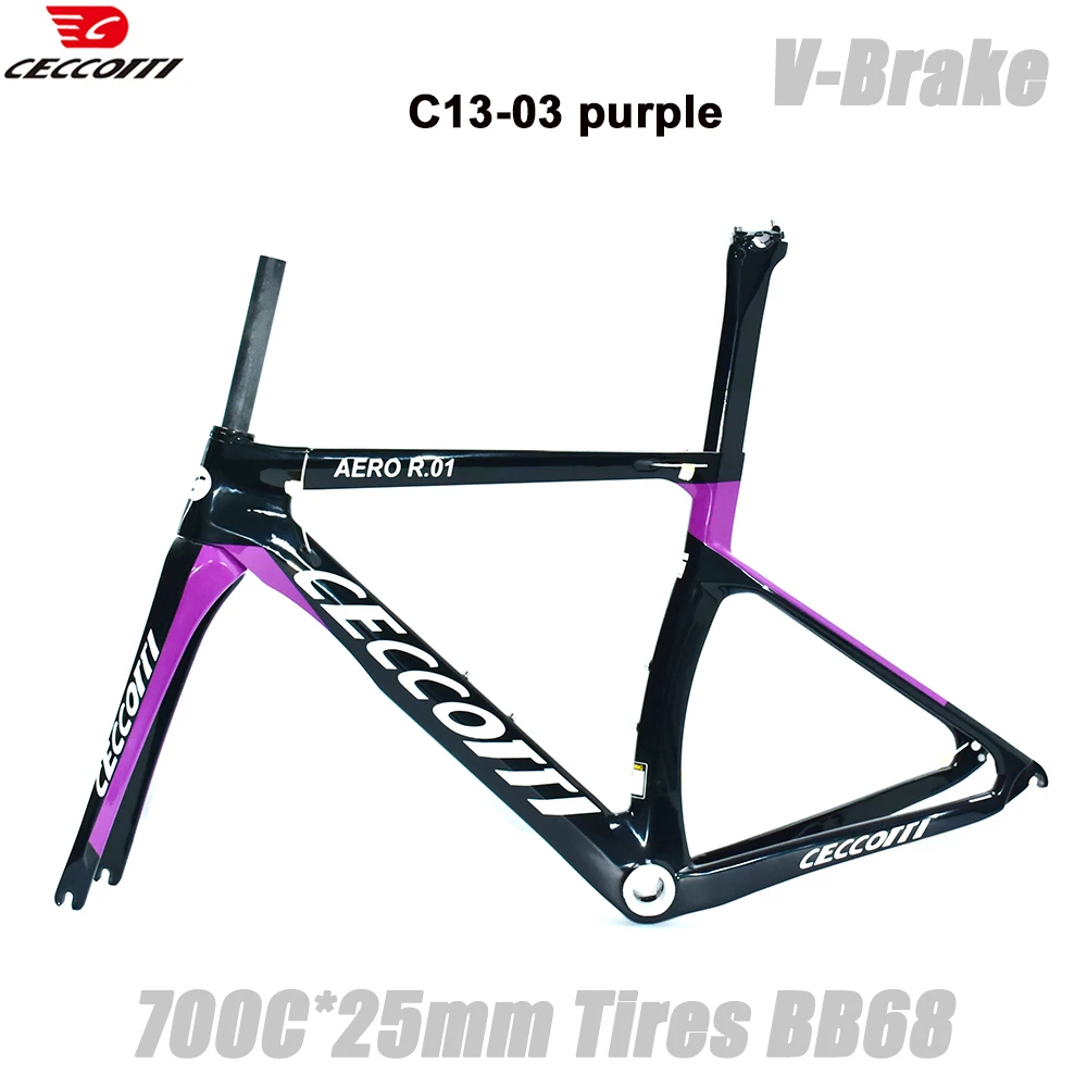 CECCOTTI RF13 Aero Carbon Road Bike Frame Fit for 700C Wheels And 25mm ...