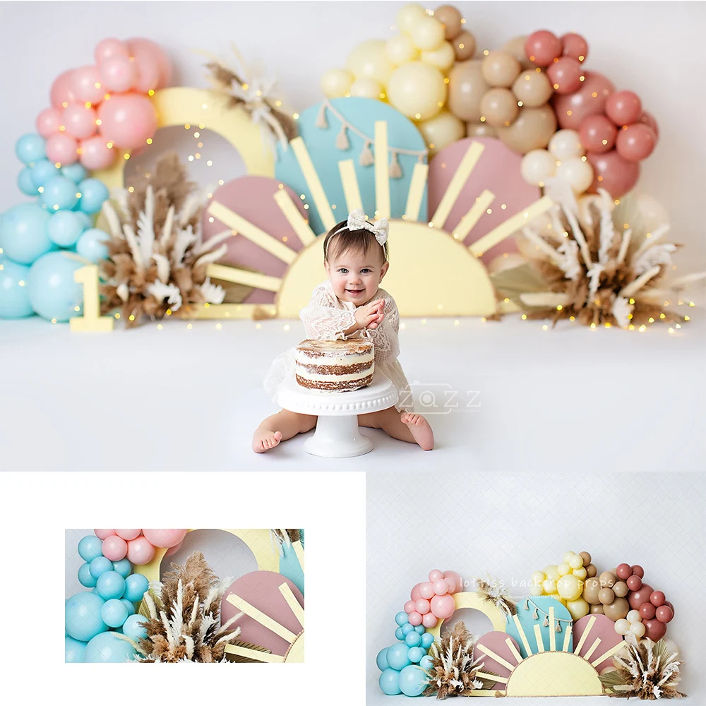 Bohemian-Balloons-Sunshine-Shiny-Backdrops-para-crian-as-Baby-Birthday ...