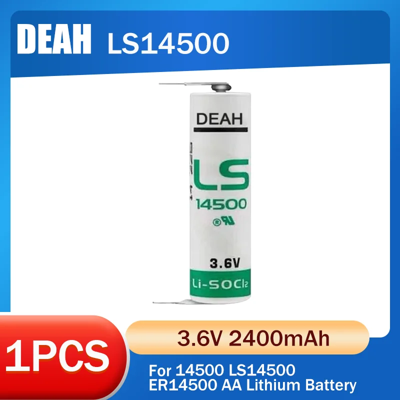 1pcs 3.6V LS14500 ER14505 14500 TL5104 Lithium Battery With Pins For ...