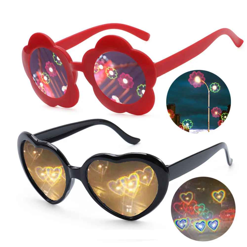 Gafas con efectos de amor en forma de corazón INS, reloj de luces que ...