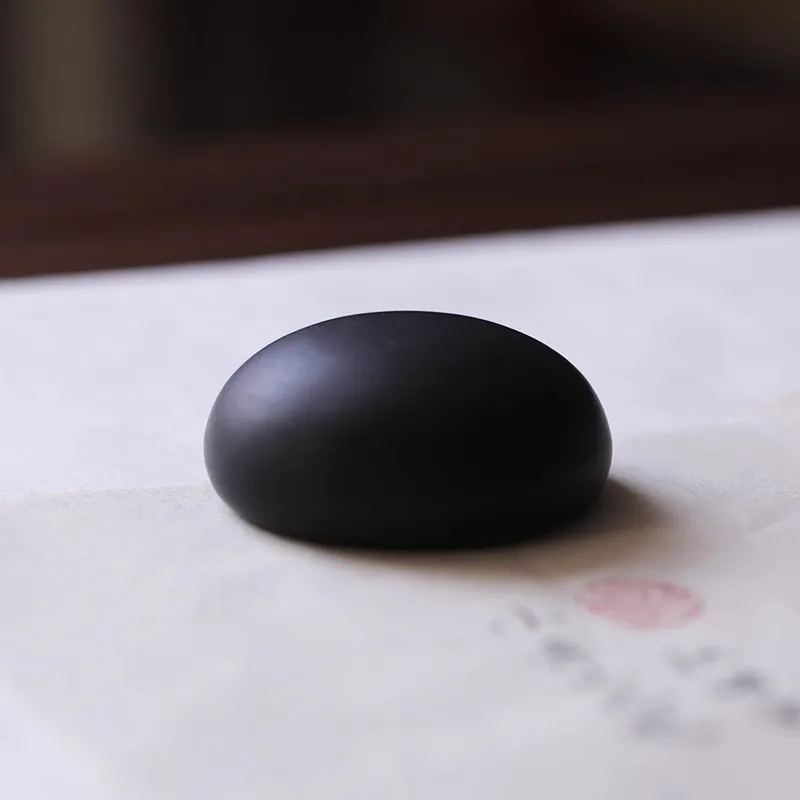 Round Shape Natural Stone Inkstone Paperweight Paper Weight Handcrafted ...