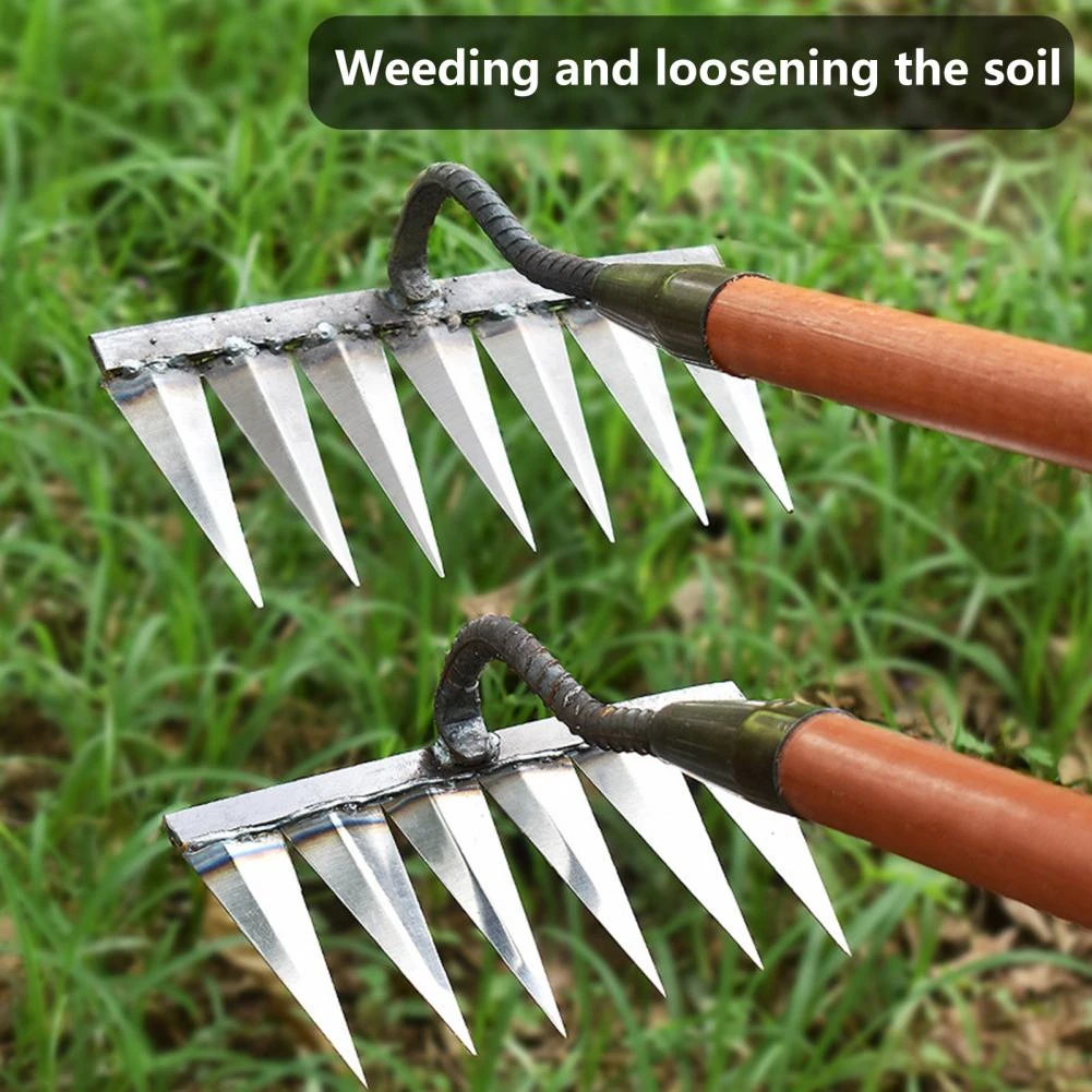Excellent Lawn Rake Practical Weeding Rake Sharp Hoe Weeding Metal Rake ...