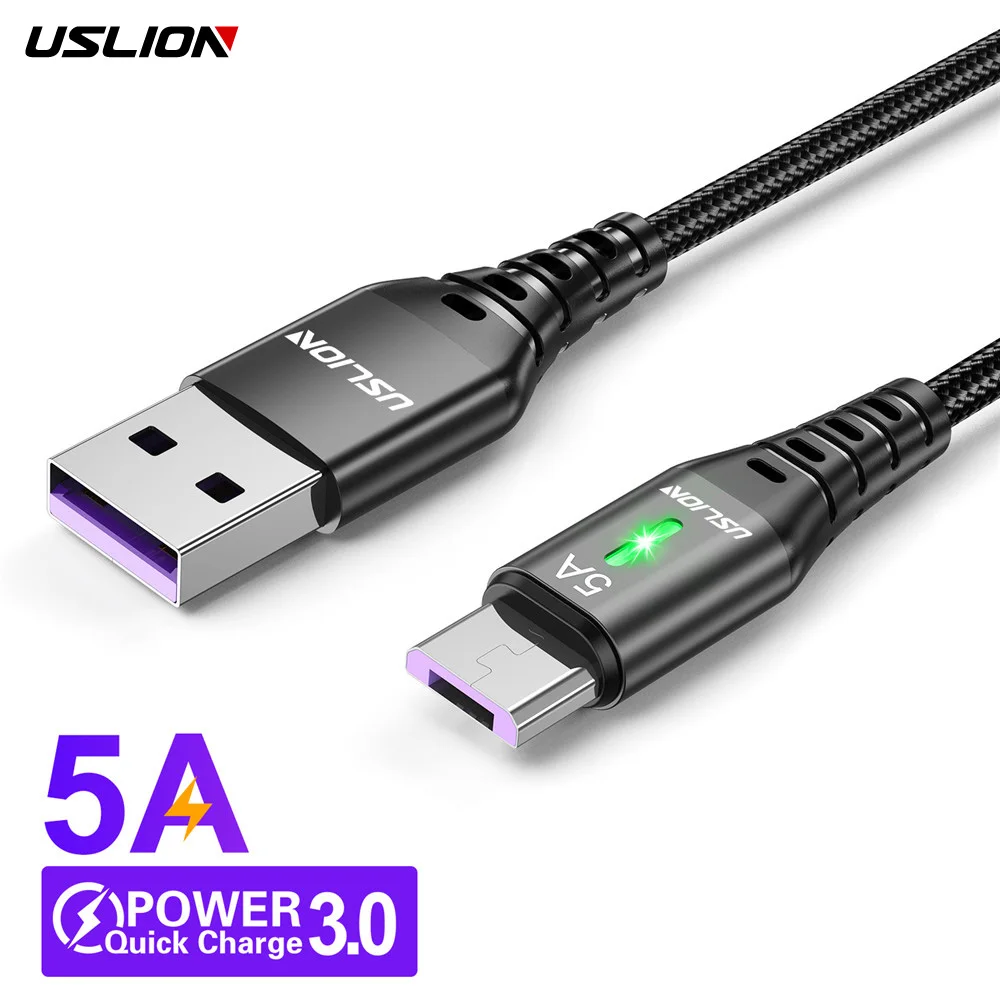 USLION-5A-Fast-Charging-Micro-USB-Cable-Mobile-Phone-Micro-USB-Data ...