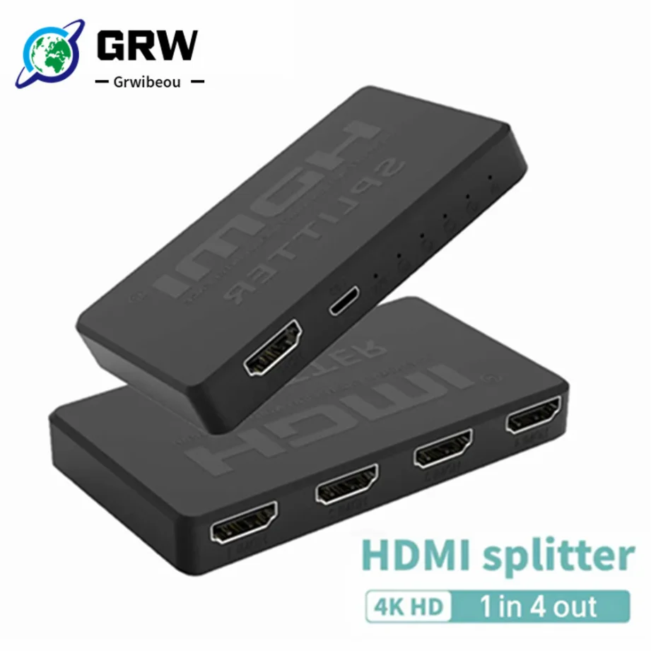 4x1-HDMI-compatible-Video-Switcher-HD-4K-HDMI-Splitter-1-in-4-out-HDMI ...