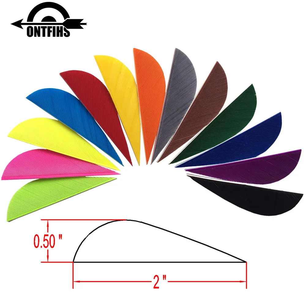 100-PCS-2-Inch-Parabolic-Arrow-Feather-Fletching-Archery-Fletches ...