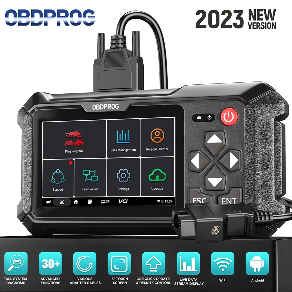 2023 OBDPROG MOTO 100 Motorcycle OBD2 Scanner Full System ECU Coding ...