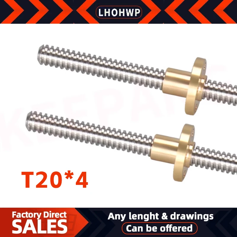 304-Stainless-Steel-Trapezoidal-Threaded-Screw-T20-4-Screw-With-Copper ...