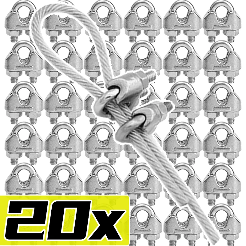 U Bolt Wire Rope Clip M3 M5 Cable Clamp Fastener 304 Stainless Steel ...