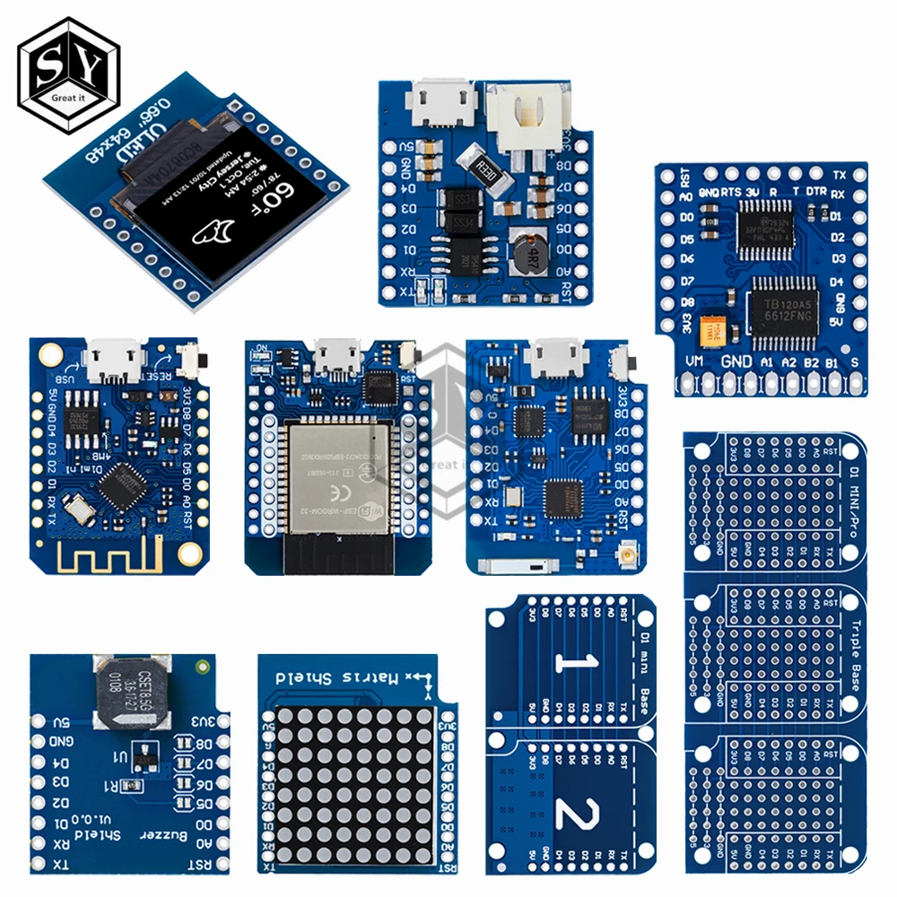 ESP8266-D1-Mini-Pro-WiFi-Development-Board-NodeMcu-0-66-OLED-DHT11 ...