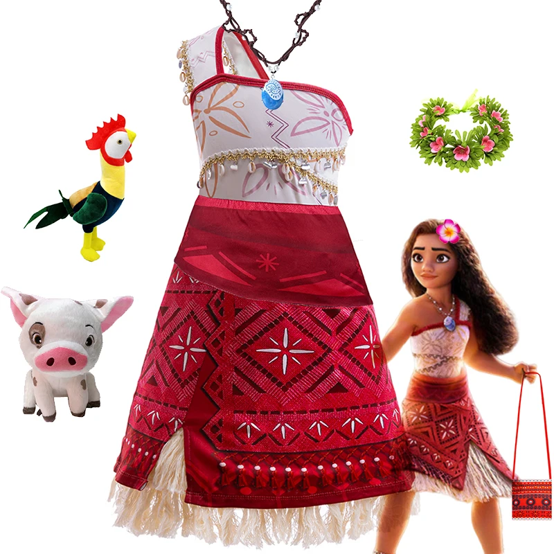 Disney-Movie-Moana-2-Princess-Dress-Girl-Tassels-One-Shoulder-Cosplay ...