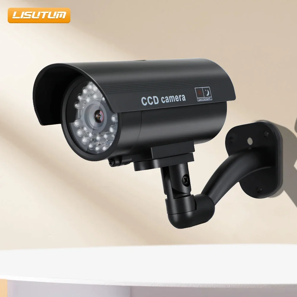 Dummy-CCTV-Surveillance-Fake-Outdoor-Camera-Bullet-LED-Light-Monitor ...