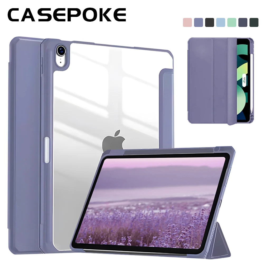 For IPad Pro 12.9in 4/5/6th 11in 2/3/4th With Pencil Holder Transparent ...