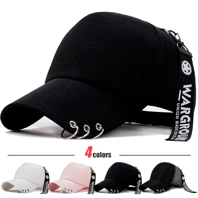 Unisex-Kpop-Baseball-Cap-with-Metal-Ring-and-Stylish-Lanyard-New-style ...