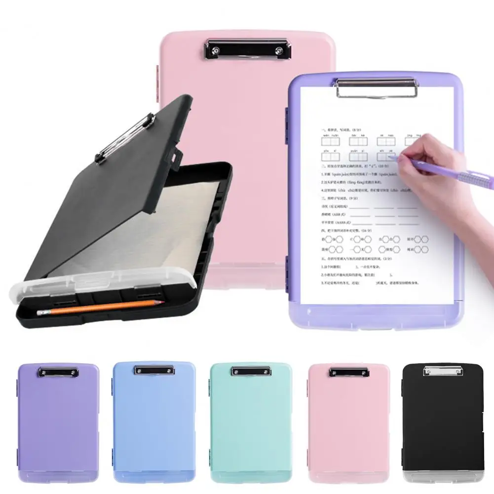 Heavy-Duty-Clipboard-With-Storage-And-Pen-Holder-Black-Enclosed ...