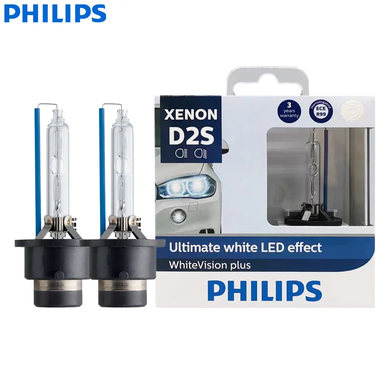 Philips-D2S-35W-5000K-WhiteVision-Plus-White-Color-LED-Effect-Xenon-HID ...